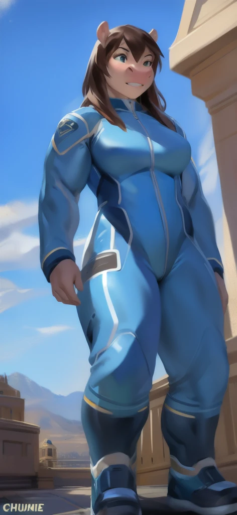 alone, feMale Tall ,huge body ,Fly, sky cloud, hippo female - SeaArt AI