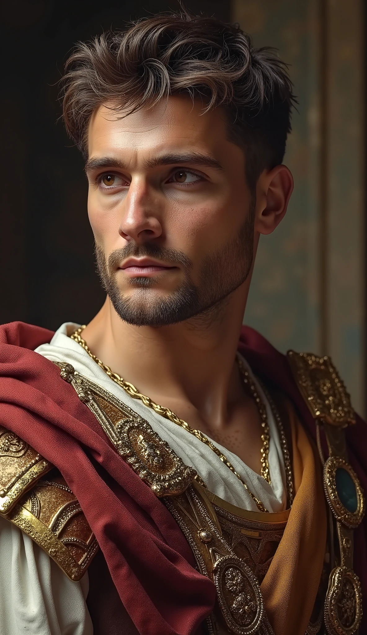 Arafed man in a red and gold outfit with a beard - SeaArt AI