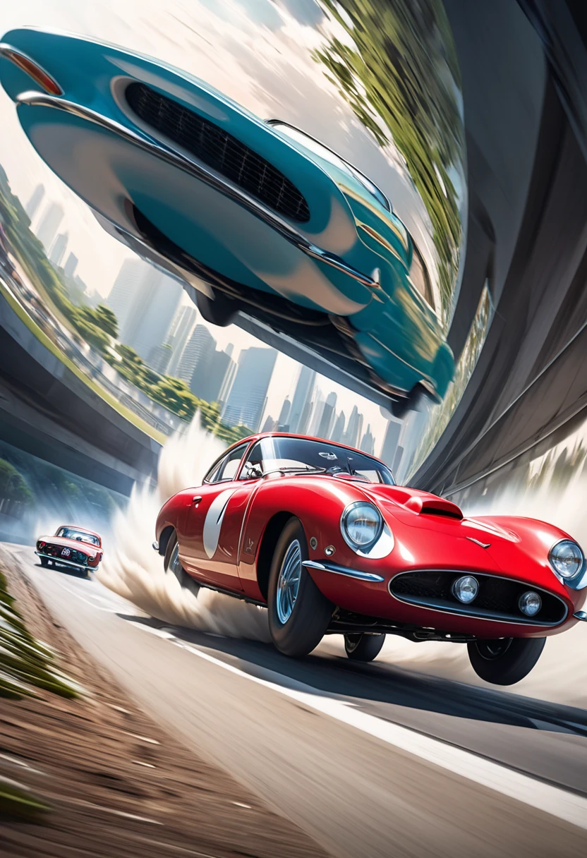 Create an epic image of vintage Japanese cars from before the 1950s ...