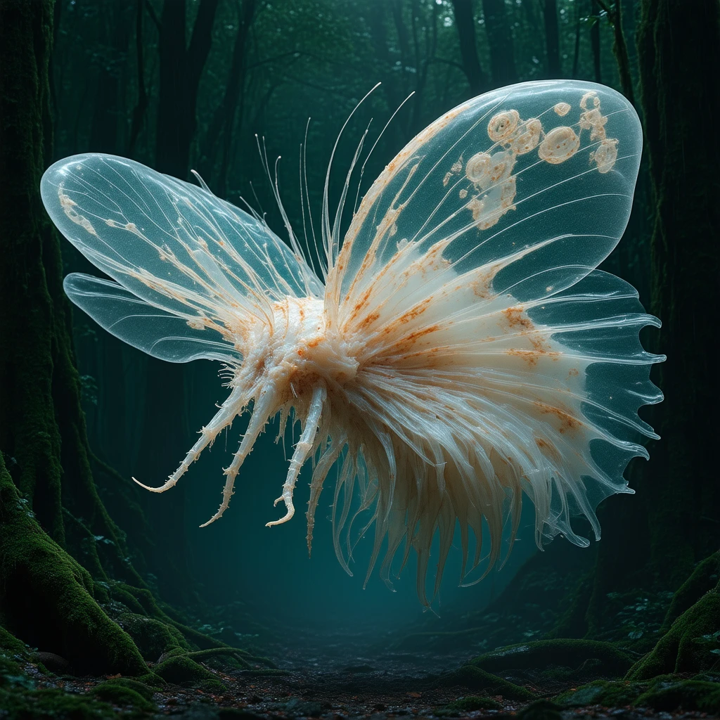A photo of an extraterrestial animal looking like combination of a ...