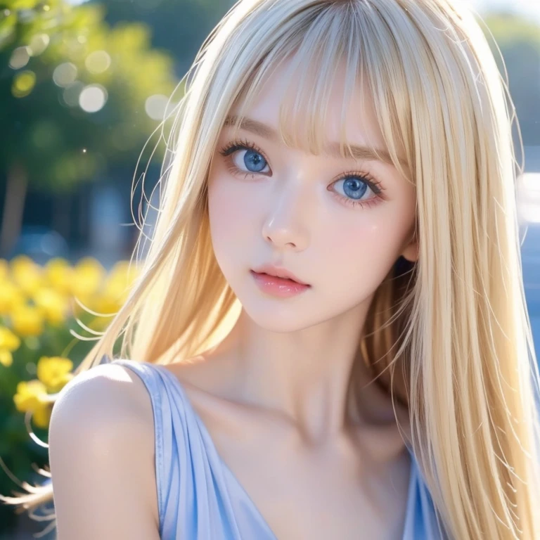 beautiful incredibly bright pale baby blue very light blue eyes - SeaArt AI