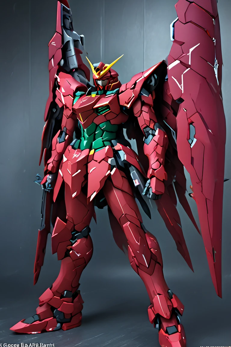 Epyon gundam, on a warship background, red gundam head, colored ...