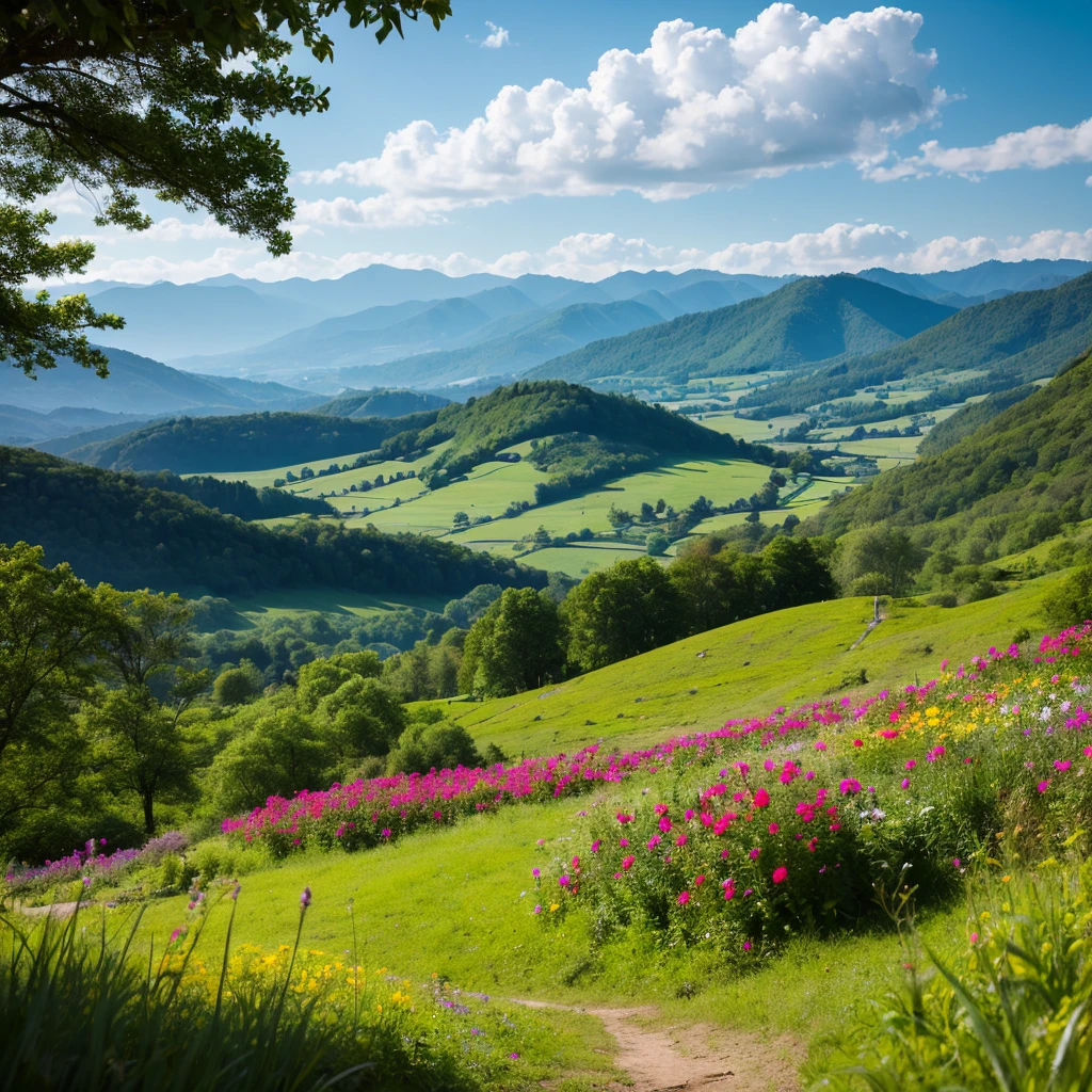 beautiful landscape Mountain flower null - SeaArt AI