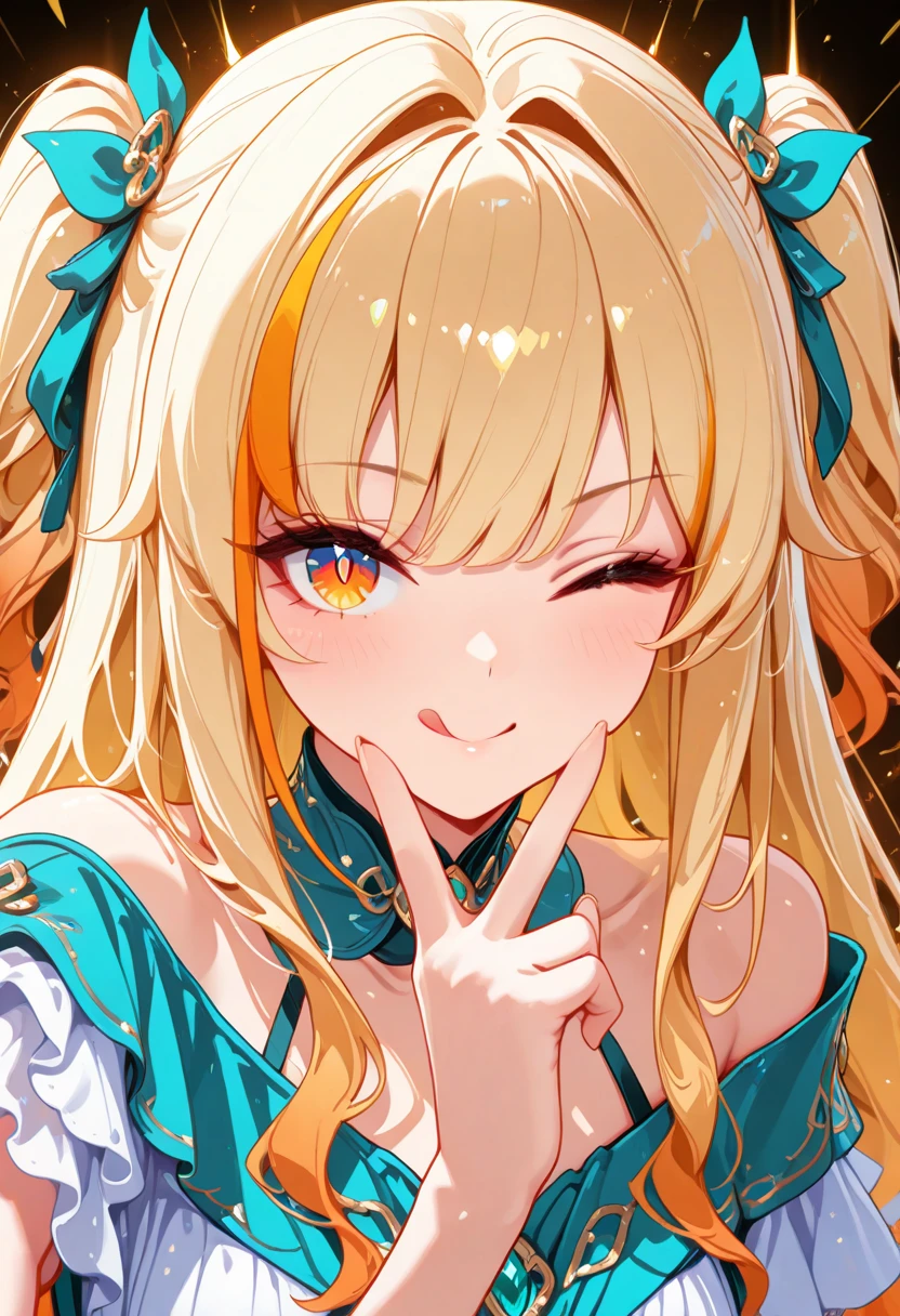 :q,looking at viewer,one eye closed,1girl,songque,solo,masterpiece Fol002 - SeaArt AI