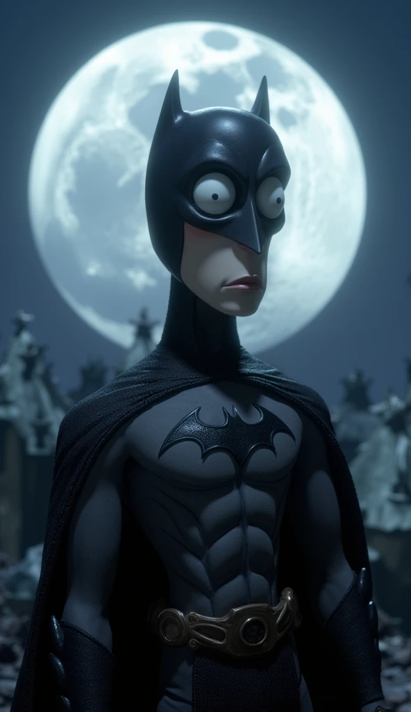 (masterpiece), batman and the moon behind him , close shot ,use The ...