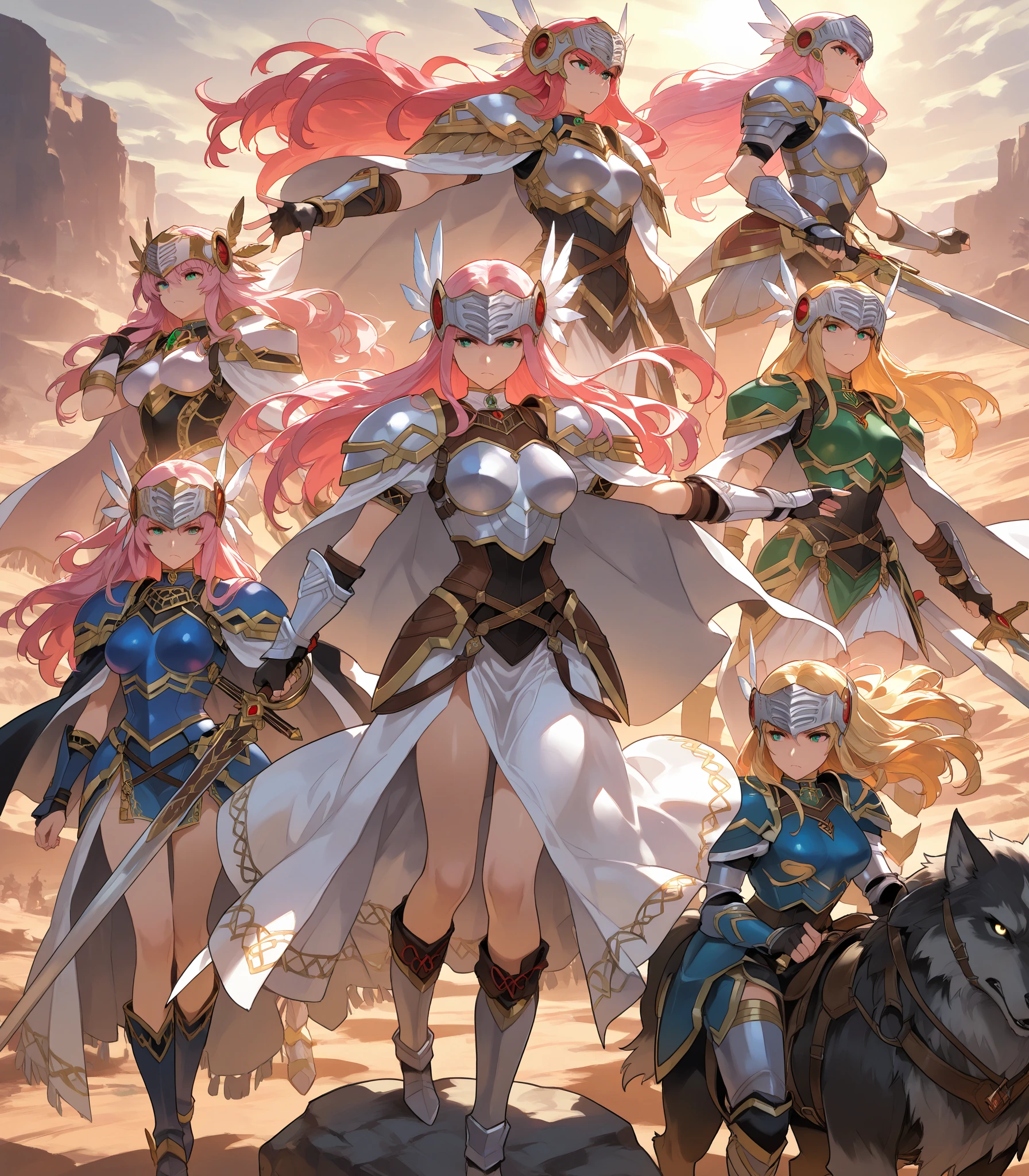 5girls, a group of 5 anime warrior girls valkyries, Valkyrie Profile ...