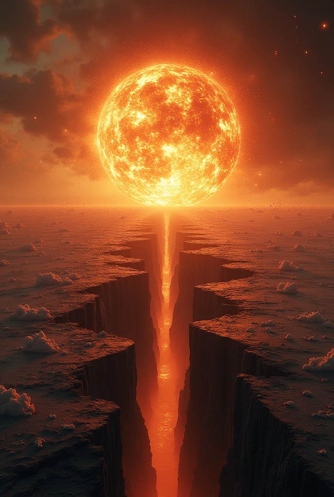 Upon impact, an explosive fireball engulfs the horizon, sending ...