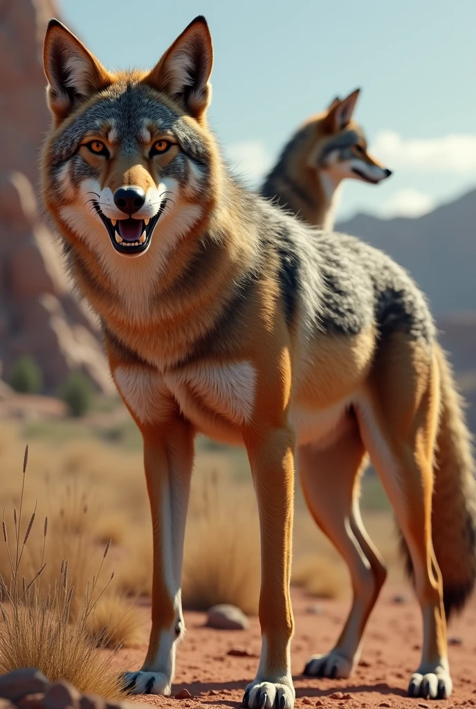One close up and whole body of Coyotes like real - SeaArt AI
