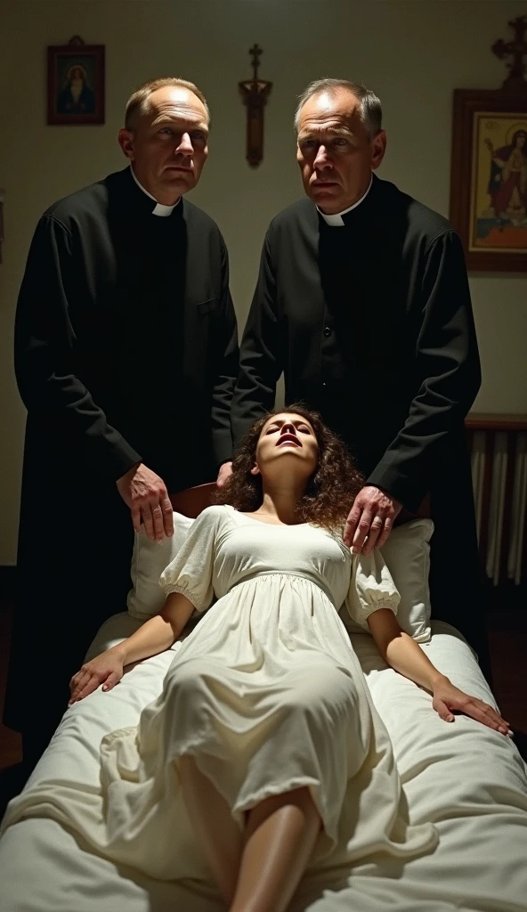 Fathers Ernst Alt and Arnold Renz performing the exorcism of Anneliese ...