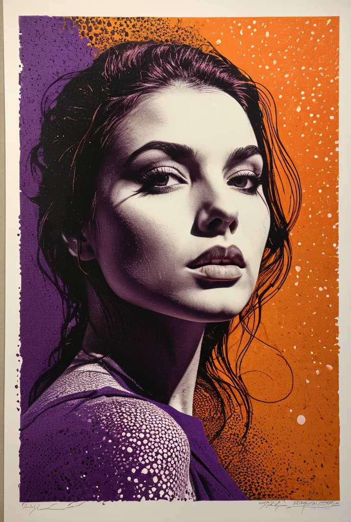 A woman poster, harsh lighting, intaglio engraving, stippling - SeaArt AI