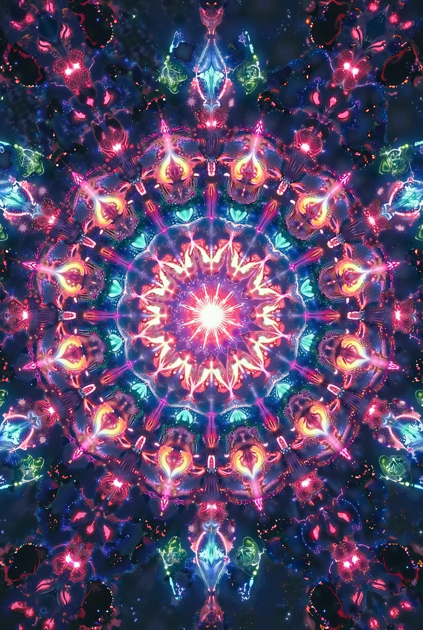 A close up of a colorful star design with many lights - SeaArt AI