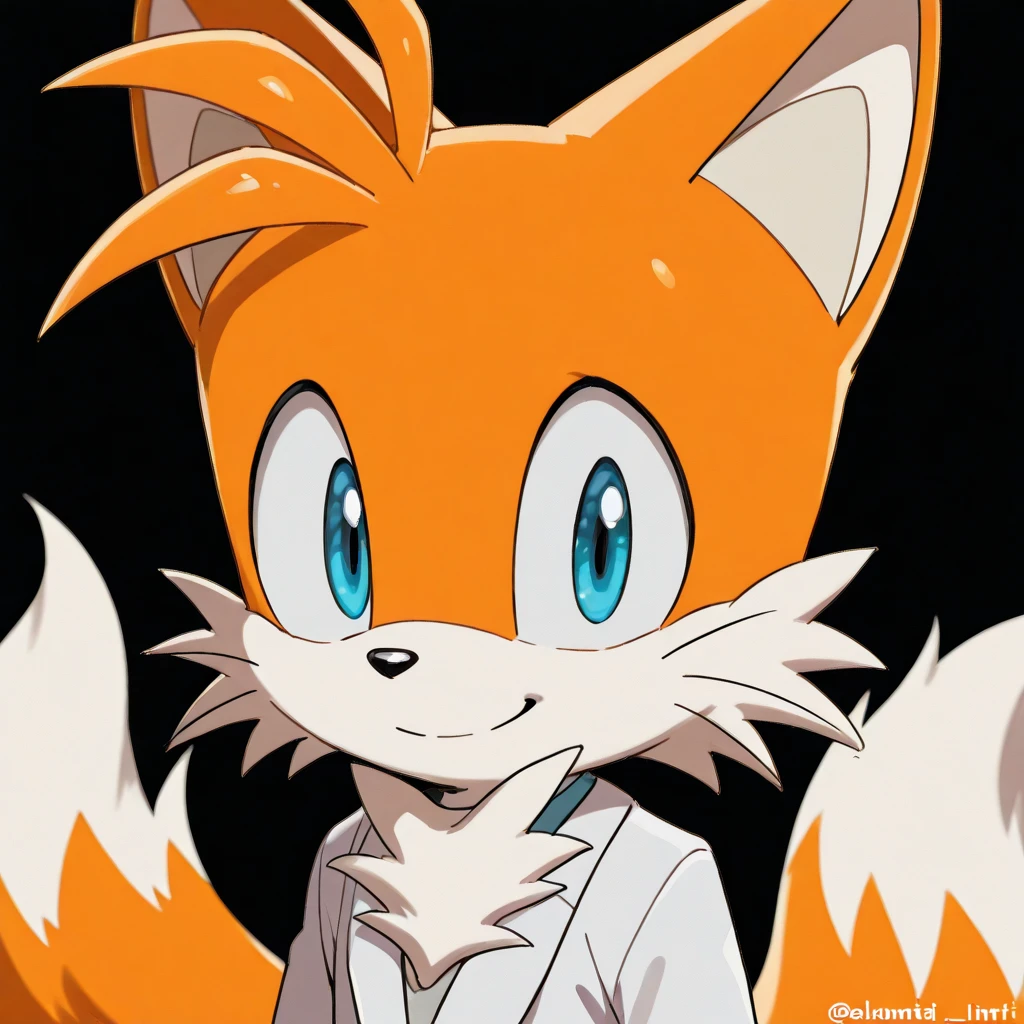 Tails the cat is depicted in an orange and white outfit with white cat ...