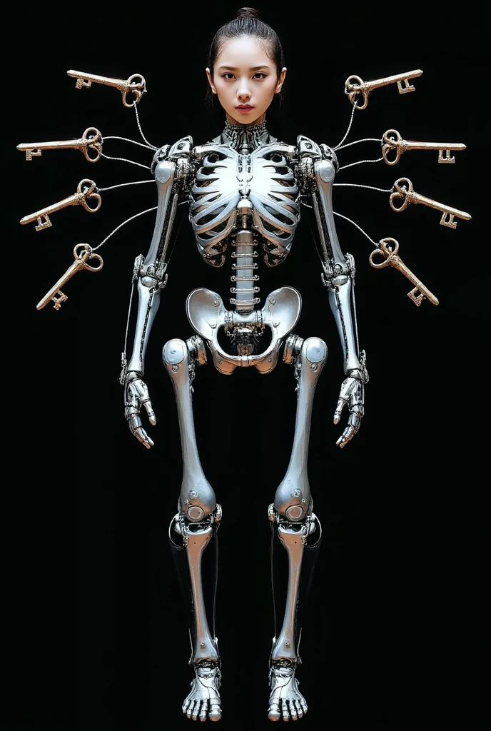 Beautiful woman in exoskeleton, detailed face, realistic textured skin ...