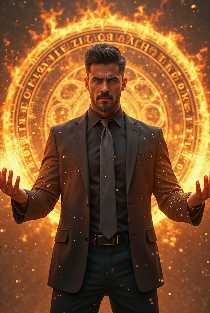 Handsome and young tall and strong Latino man with a short beard in a ...