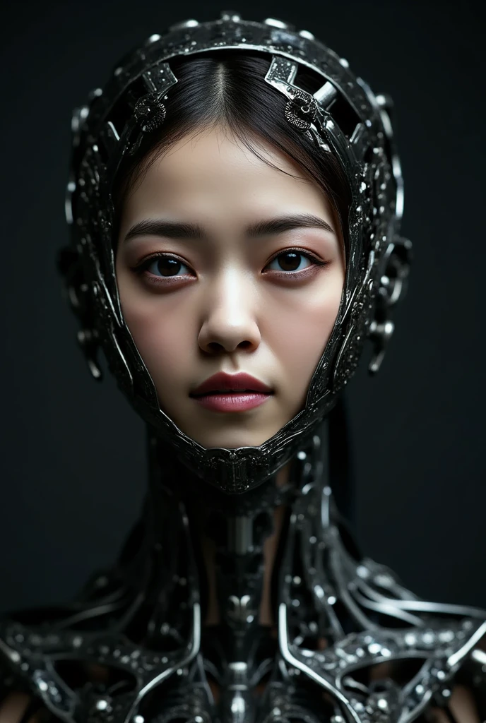 Beautiful woman in exoskeleton, detailed face, realistic textured skin ...