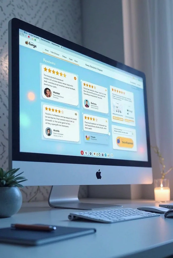 A computer or cell phone screen displaying a modern review interface ...