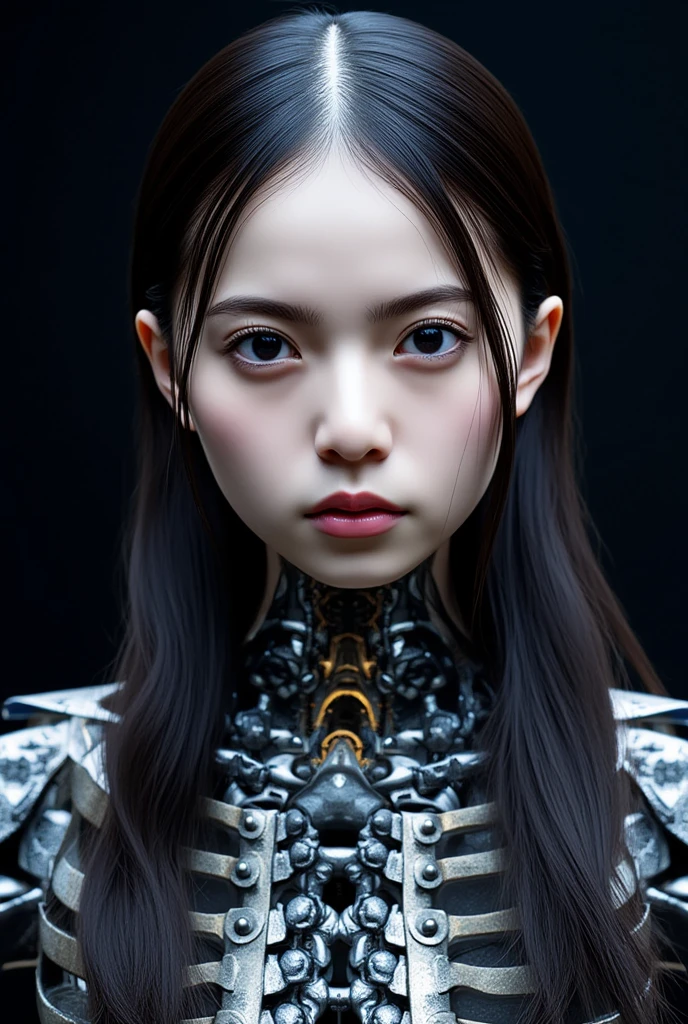 Beautiful woman in exoskeleton, detailed face, realistic textured skin ...