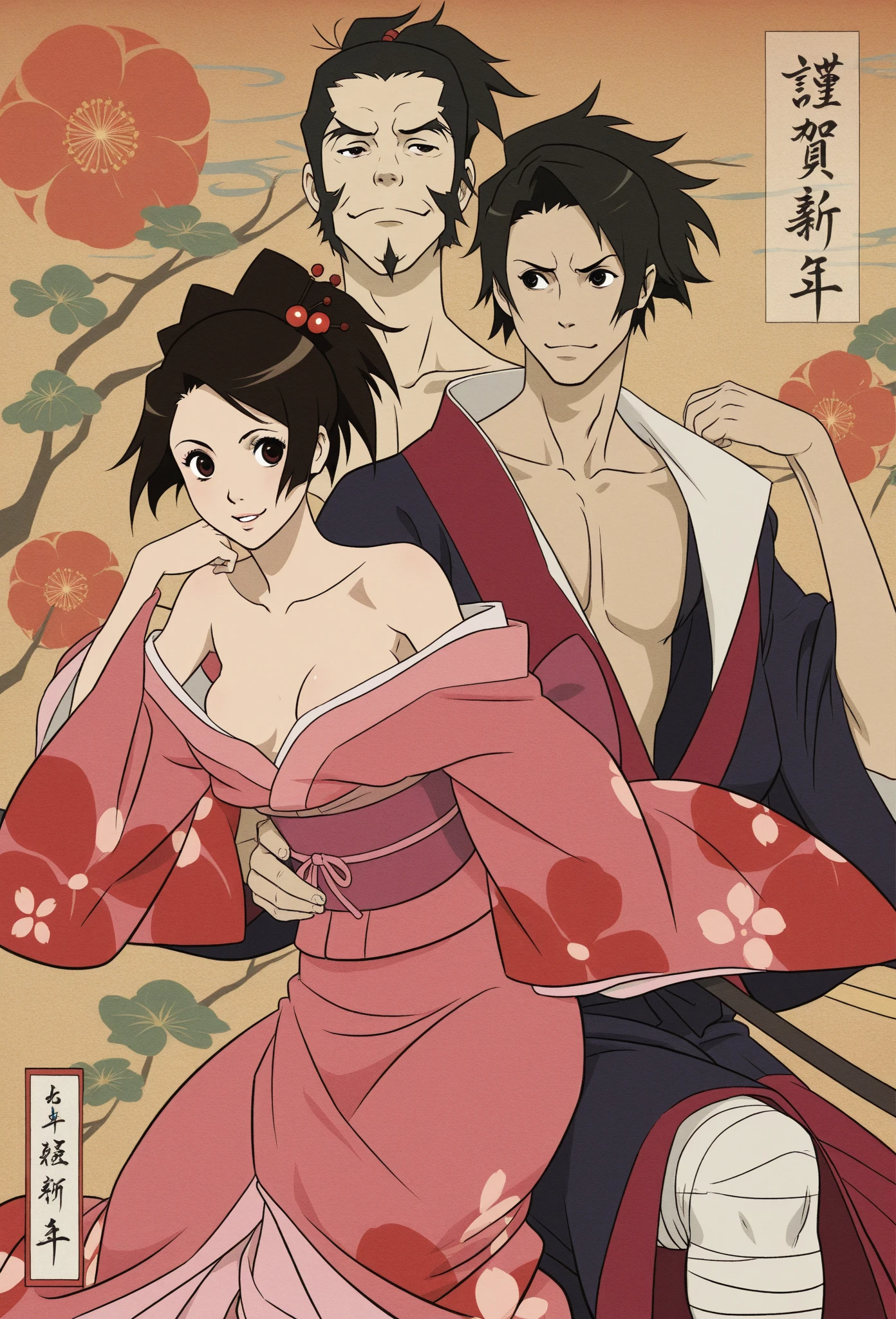 3character,jin \(samurai champloo\),mugen \(samurai champloo - SeaArt AI