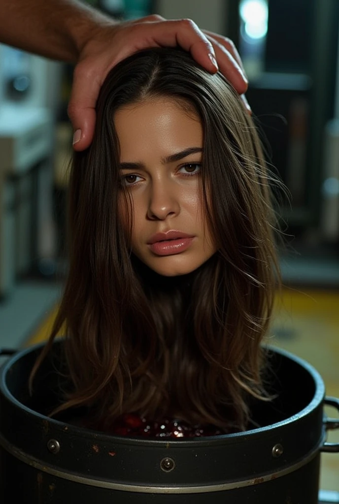 Photo of pretty 20 year old woman's disembodied head being held by her ...