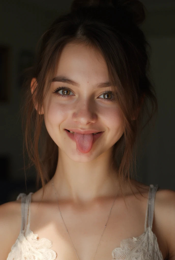 Front view,skinny petite 18 years old girl,fair skin,,shiny skin ...