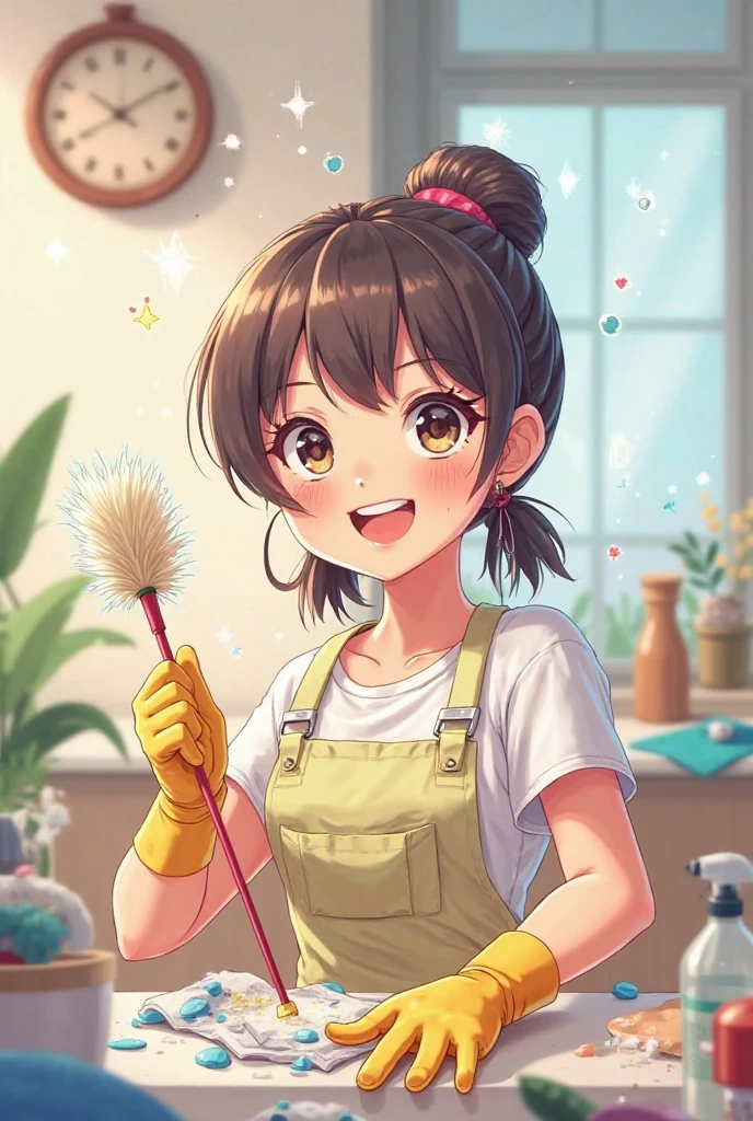 Animated cleaning girl - SeaArt AI