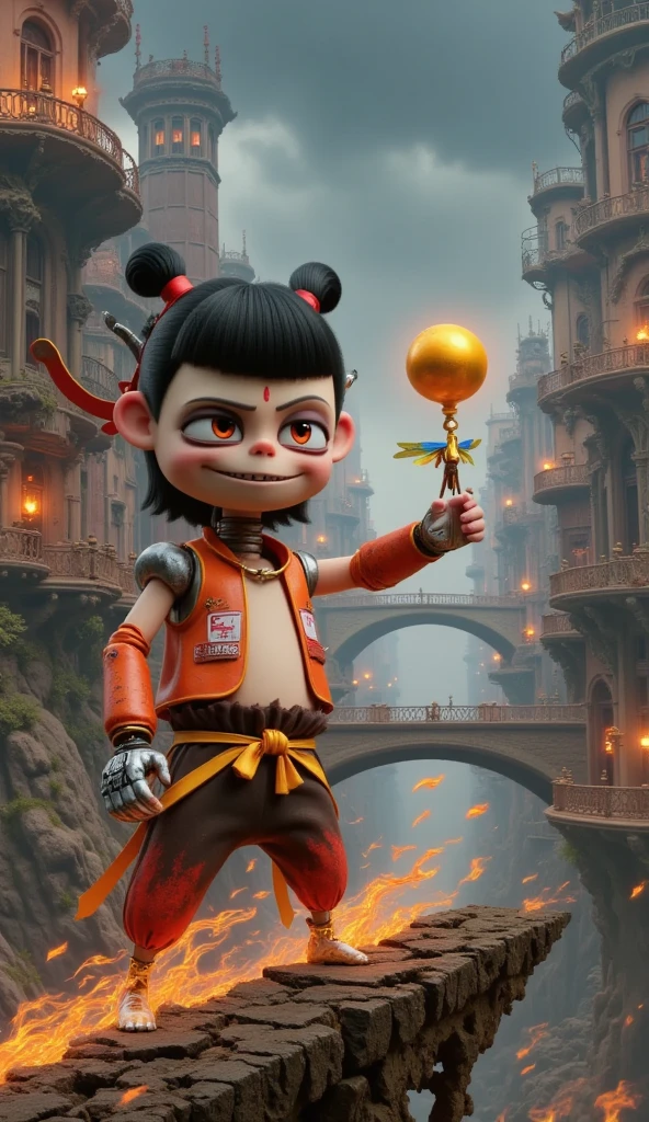 A sweeping, panoramic vista reveals Aethelburg, a once-grand steampunk ...