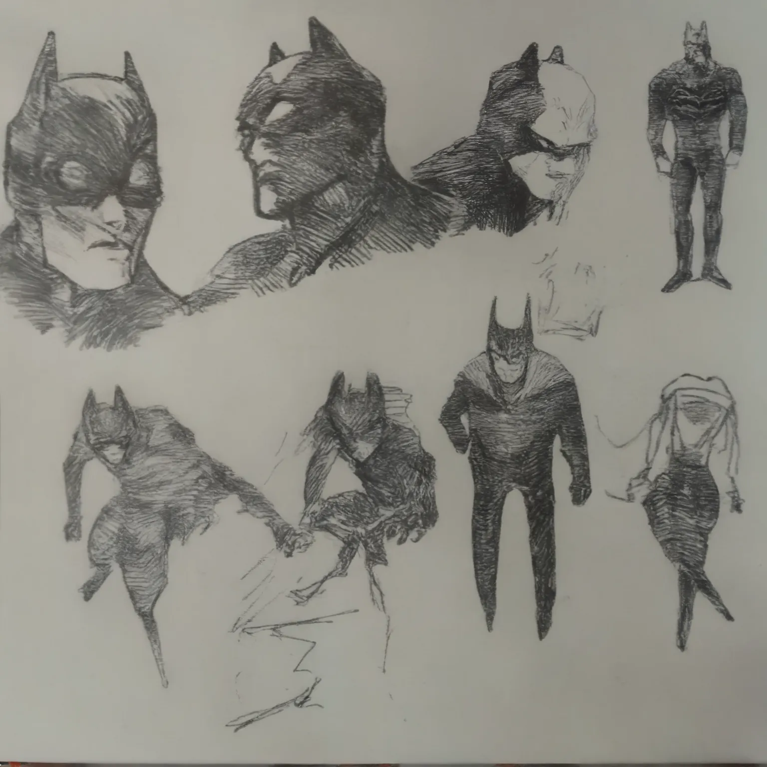 Sketches of batman characters in various poses and poses - SeaArt AI