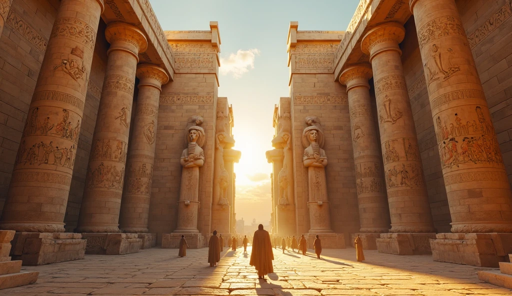 *"A hyper-realistic, cinematic depiction of the Ramesseum, the grand ...