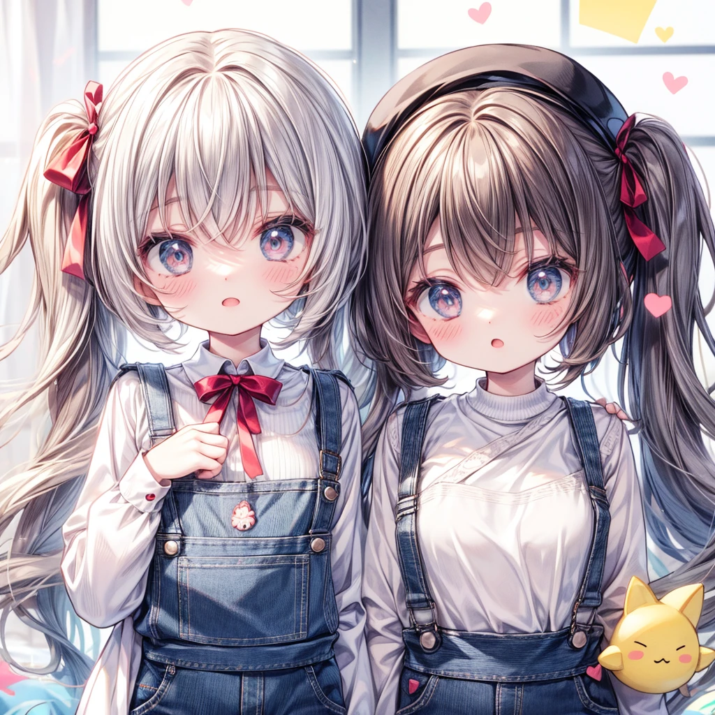 chibi、cute、oversized overalls、Heartwarming、 - SeaArt AI