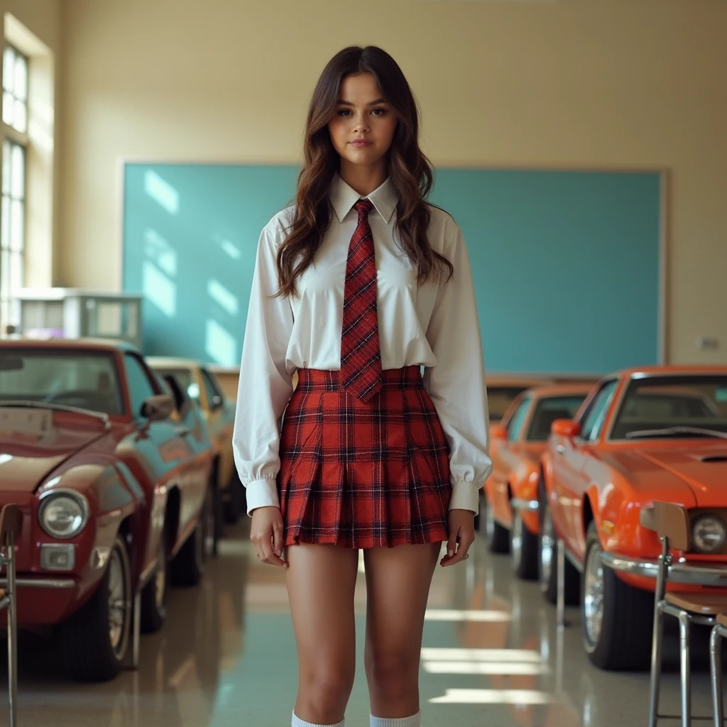 In this high-quality cinematic close-up, Selena Gomez stands amidst an ...