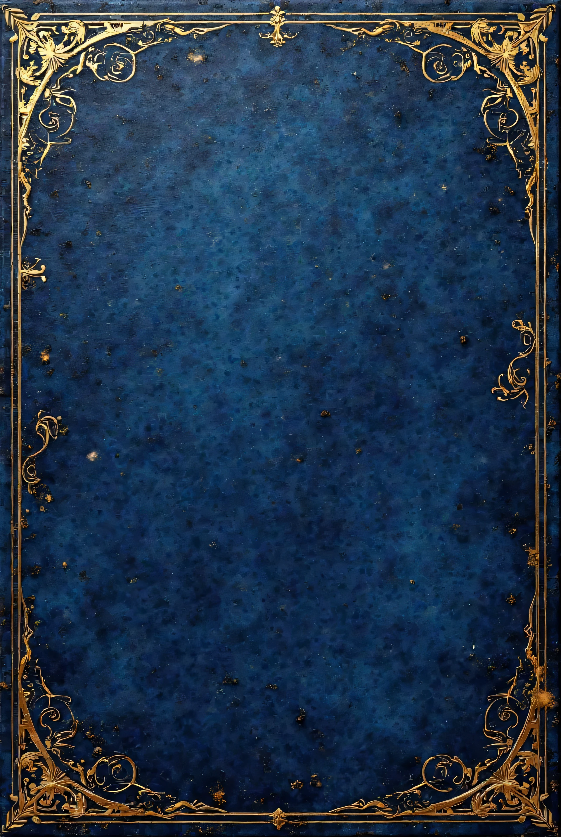 Back Cover: Material: The same deep sapphire-blue leather, with faint ...