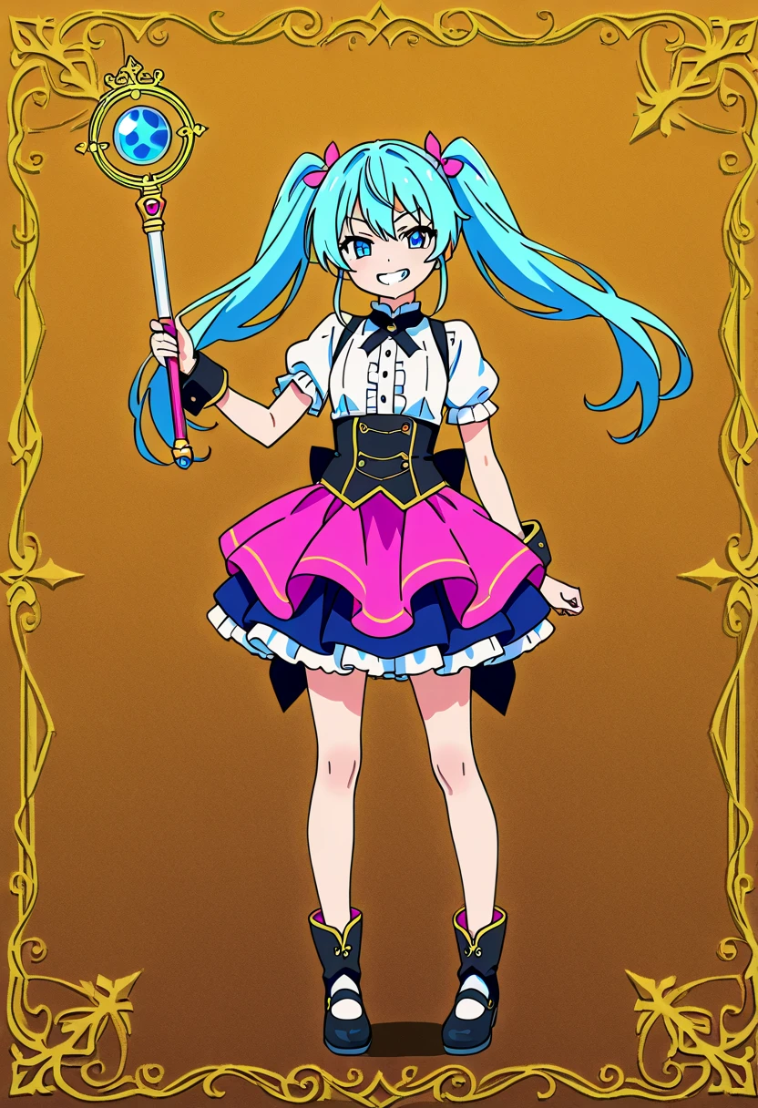 Ultra Fine、 美しい Magic Girl、 、 Downtown、 Model stand、 with a magic wand ...