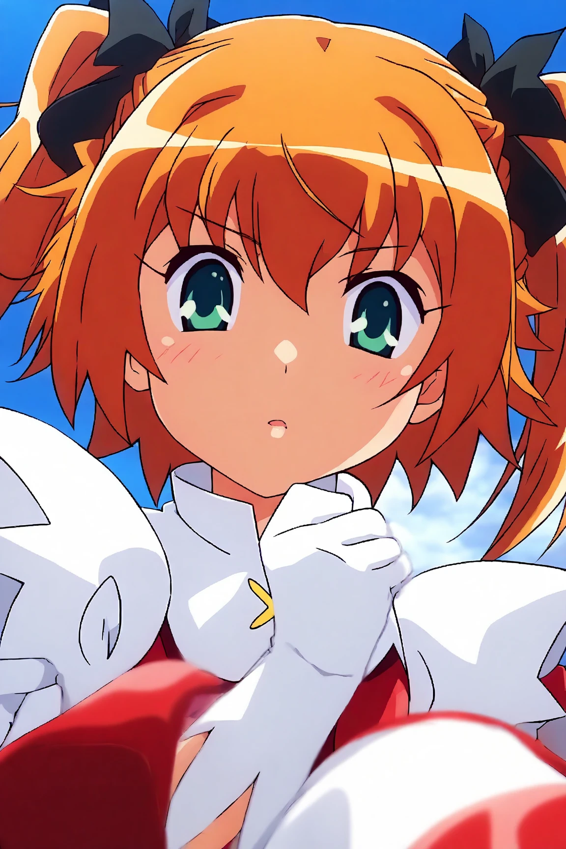 Minazuki haruka (twin angel), orange_hair, ribbon, short_hair - SeaArt AI