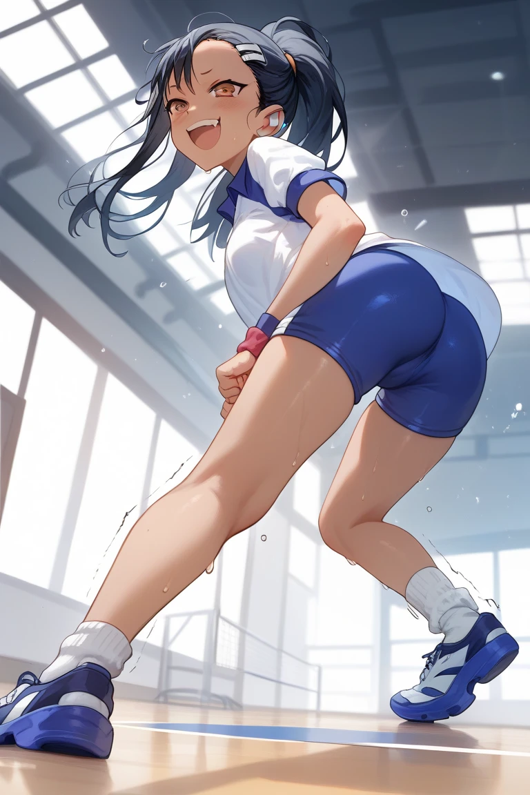 Hayase Nagatoro is in the middle of a volleyball game, demonstrating all their a - SeaArt AI