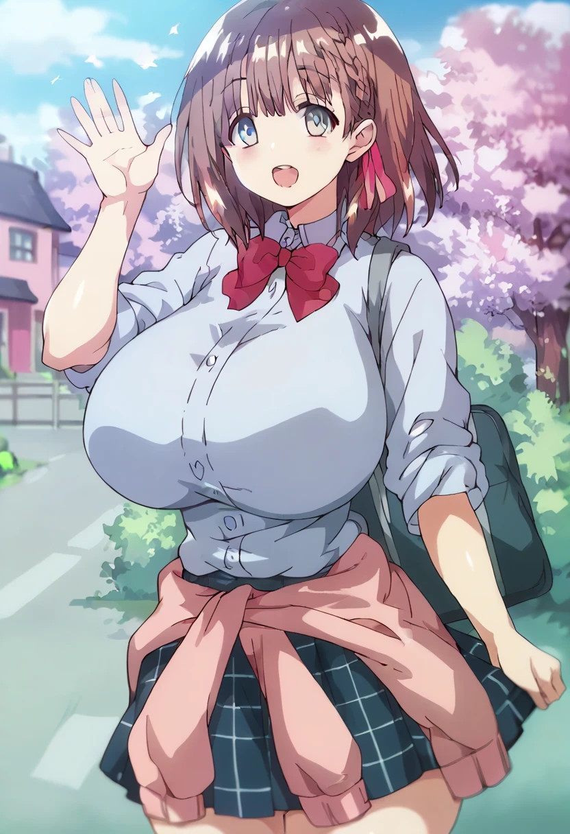 Safe_pos, Score_9, Tomomi Sakurazawa, brown hair, hime cut, braid - SeaArt AI