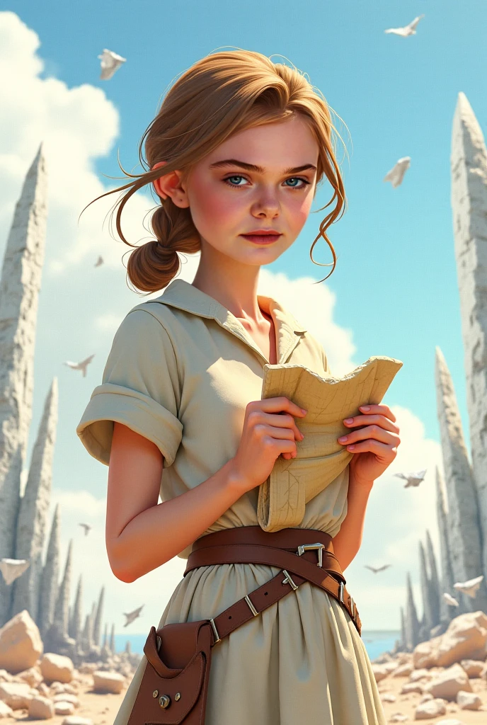 A delicate illustration of Taryn, a young navigator of Thera in Shadows ...