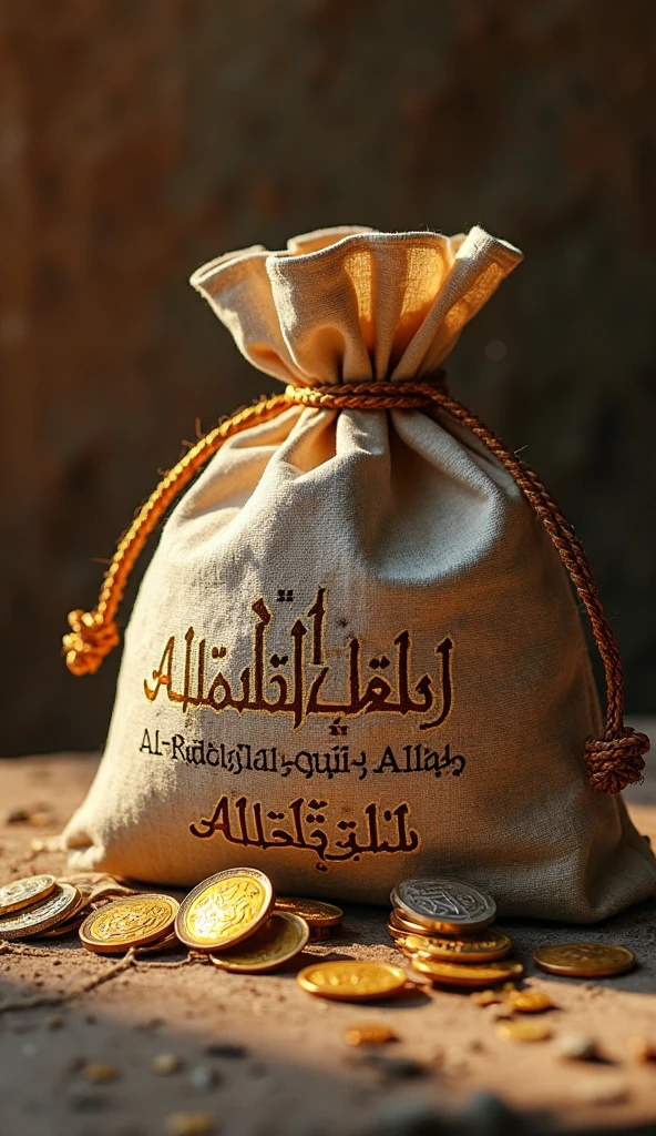 A beautifully detailed money bag made of rich, textured fabric - SeaArt AI
