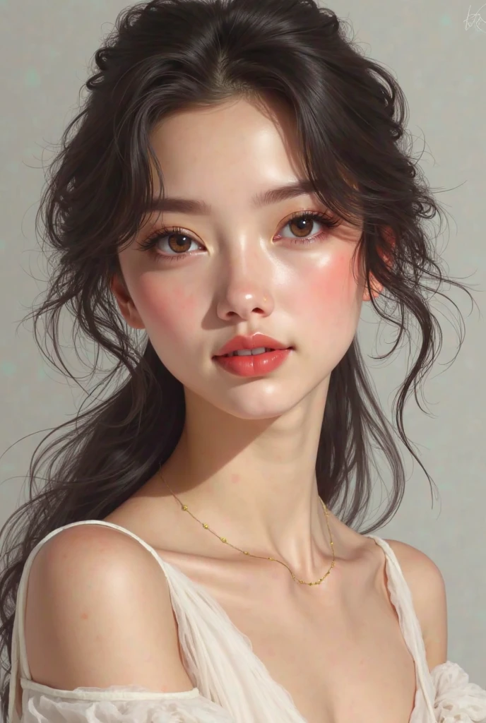 Stylish,and beautiful white face , pointie nose young girl - SeaArt AI