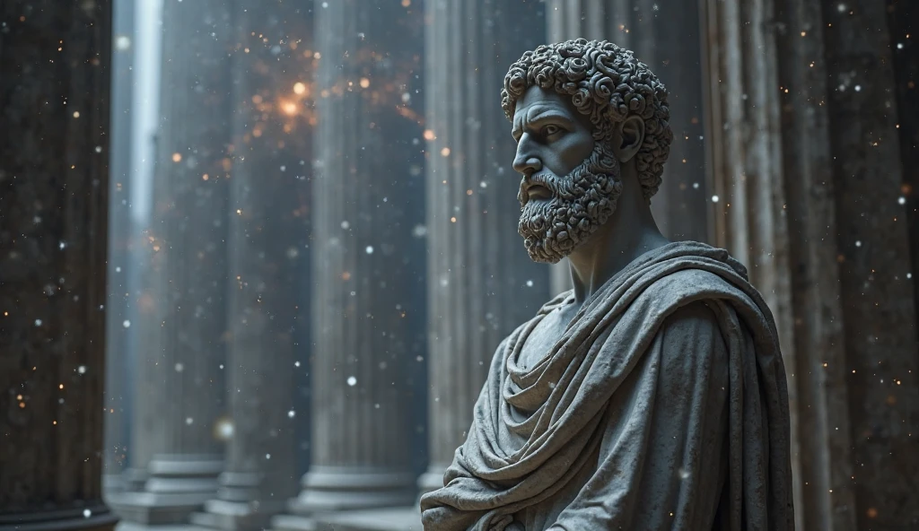 Ultra-realistic stoic marble statue, representing Marcus Aurelius ...