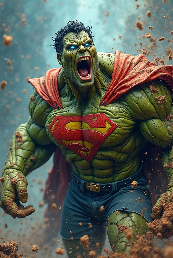 Close-up of a stylized, artistic depiction of the comic book character ...