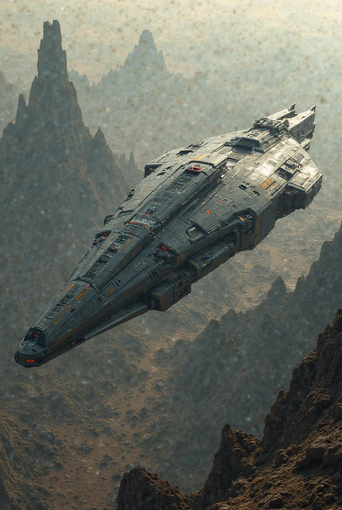 The new Valchiria Class UC Freja, hovering above Earths desolated ...