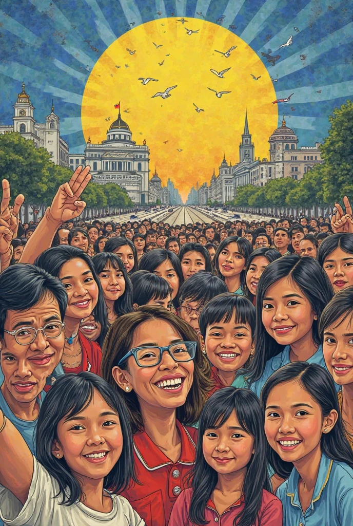 Poster making with the theme "The spirit of People Power" students ...