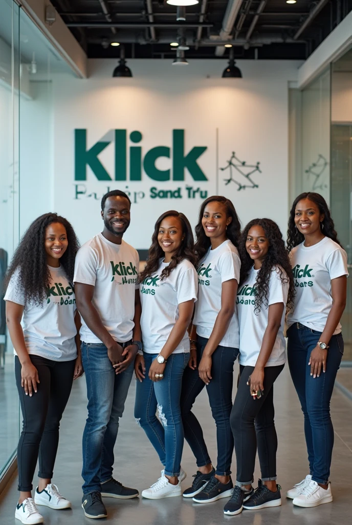 A diverse team of young Nigerian professionals, both men and women ...