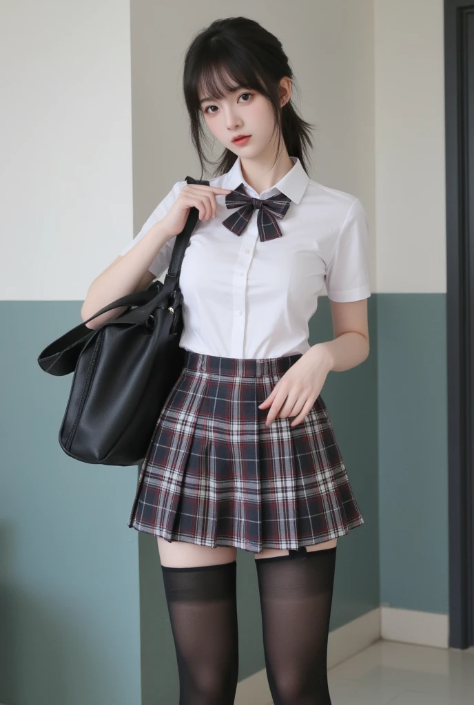 Suit, school uniform, super short school uniform, plaid skirt - SeaArt AI