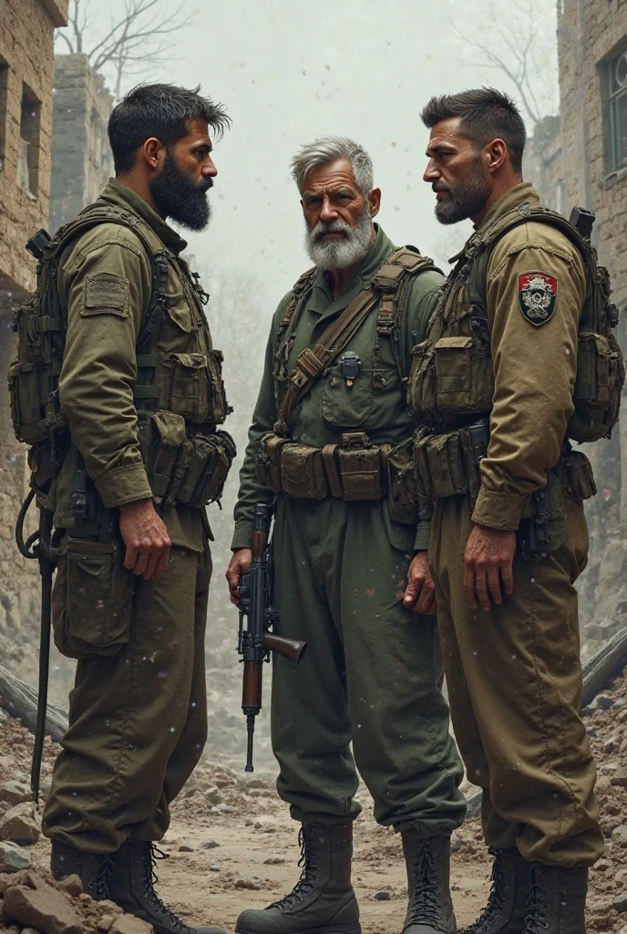 Two soldiers talking to their chief - SeaArt AI