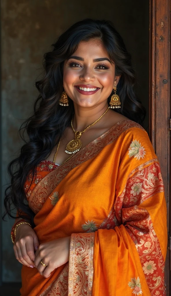 Prompt: a breathtakingly happy beautiful Lebanon woman saree - SeaArt AI
