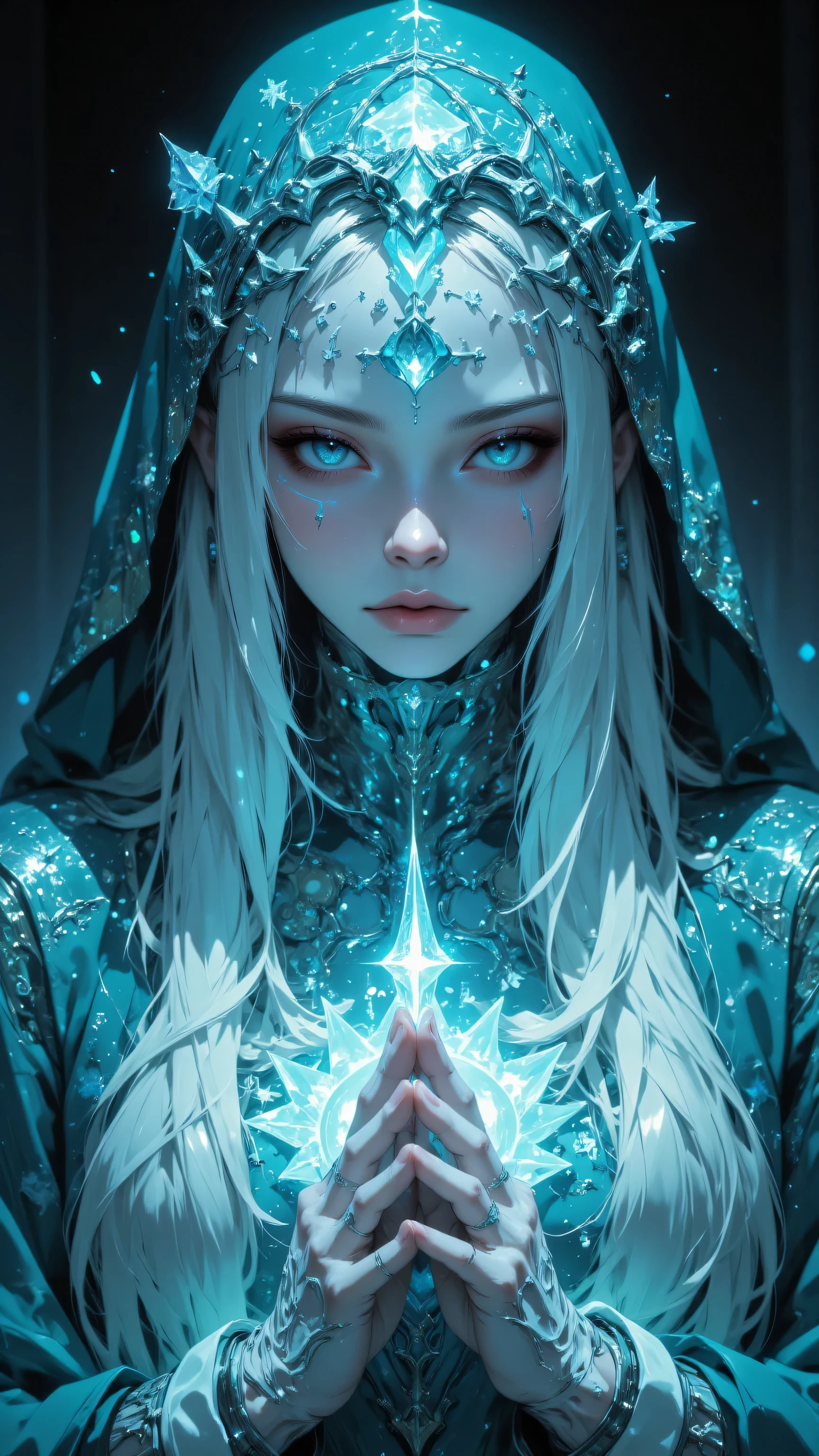 A close up of a person with a snow queen costume - SeaArt AI