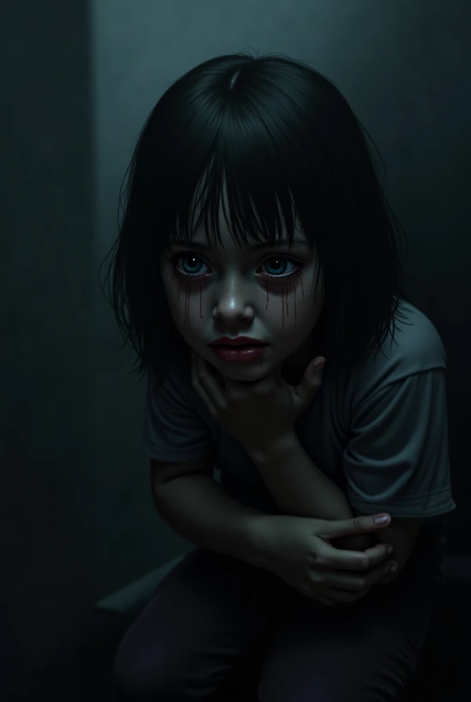 One Girl cry horror - SeaArt AI