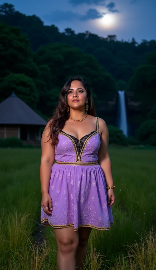 Front view a Indian medium sized woman, hourglass figure body - SeaArt AI