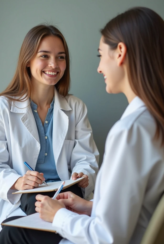 Photo of a female psychologist and a 15-year-old adolescent patient ...